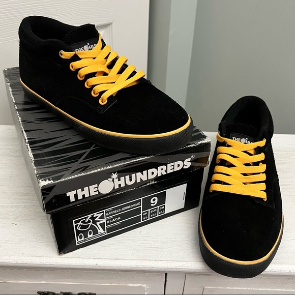 The Hundreds | Shoes | The Hundreds Garfield Johnson Mid Black And Gold ...